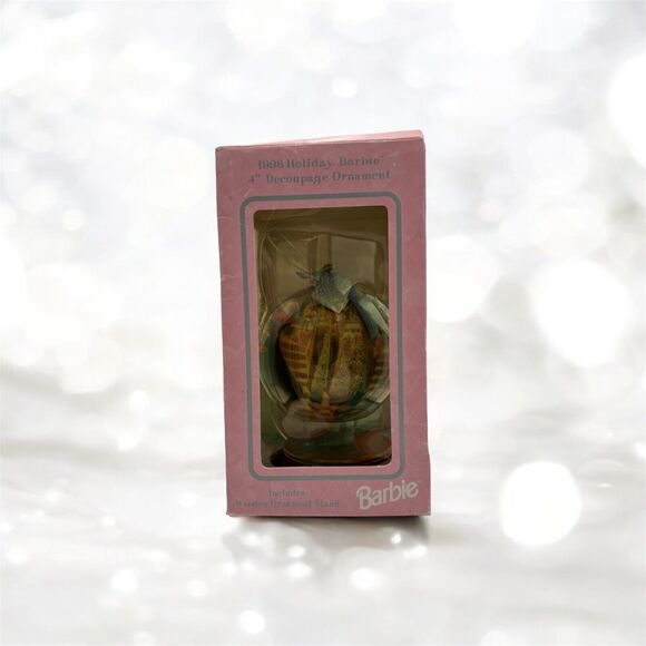 Holiday | New 1997 Holiday Barbie 4 Decoupage Ornament With Wooden ...